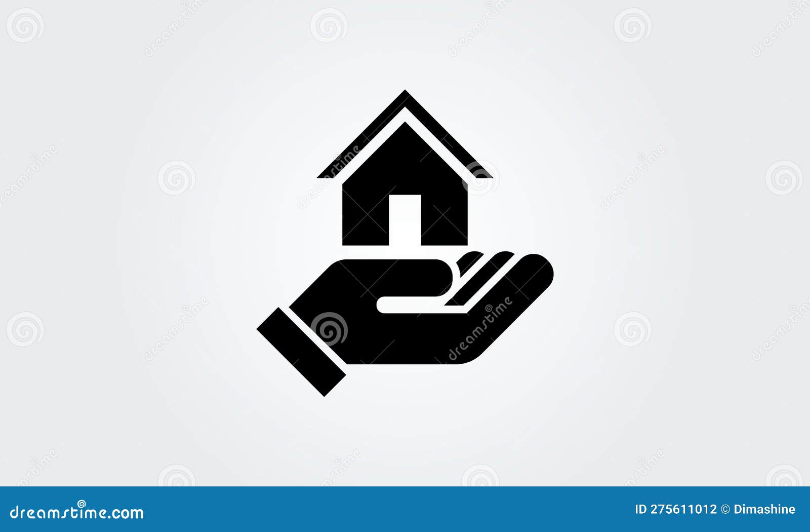 Home Web Icons. House, Hand Symbol Button, Simple Vector Illustration ...