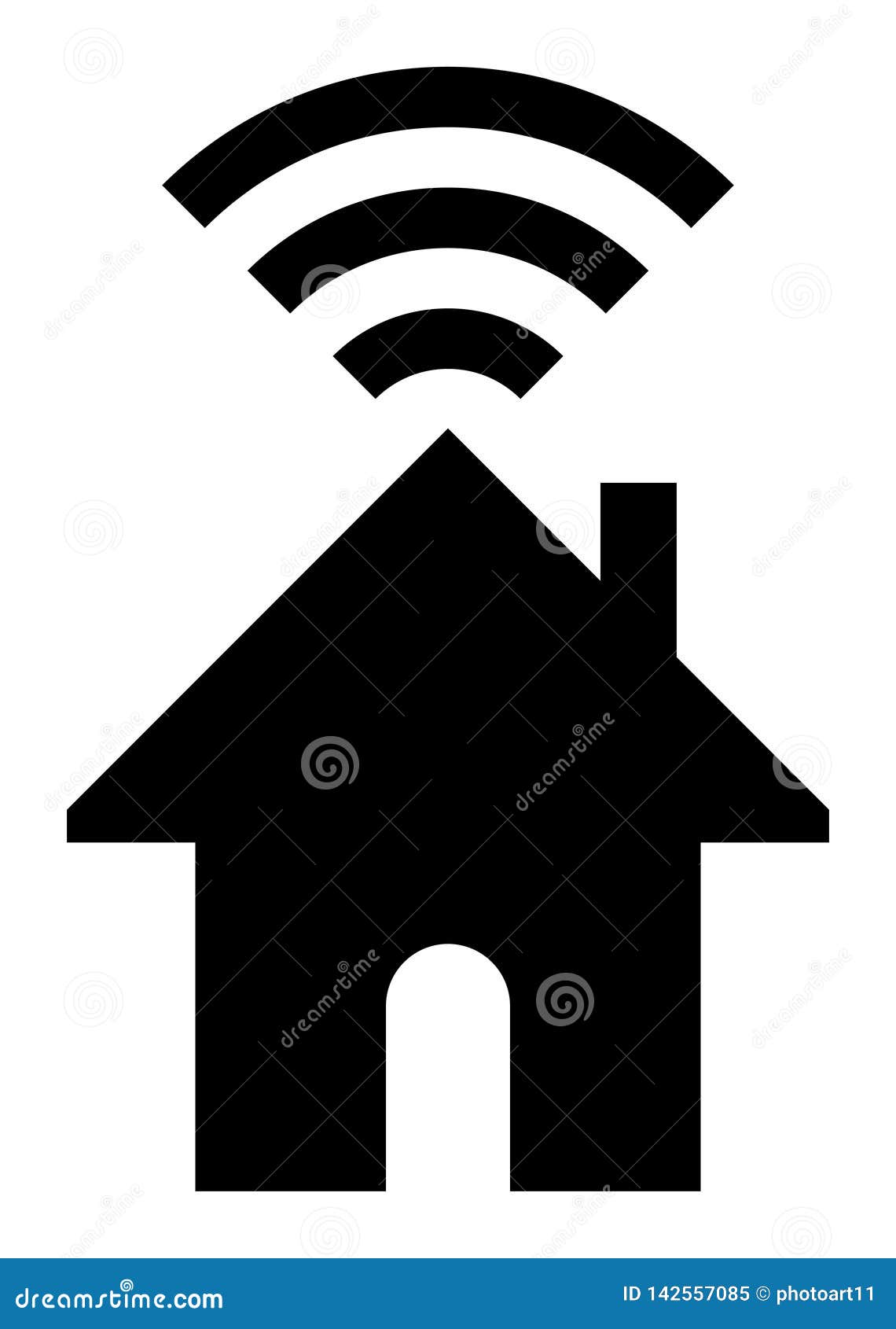 Home Wifi Symbol Icon - Black Simple, Isolated - Vector Stock Vector ...