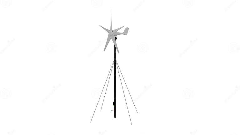 Home Wind Generator on a Mast Isolated Background Stock Illustration ...
