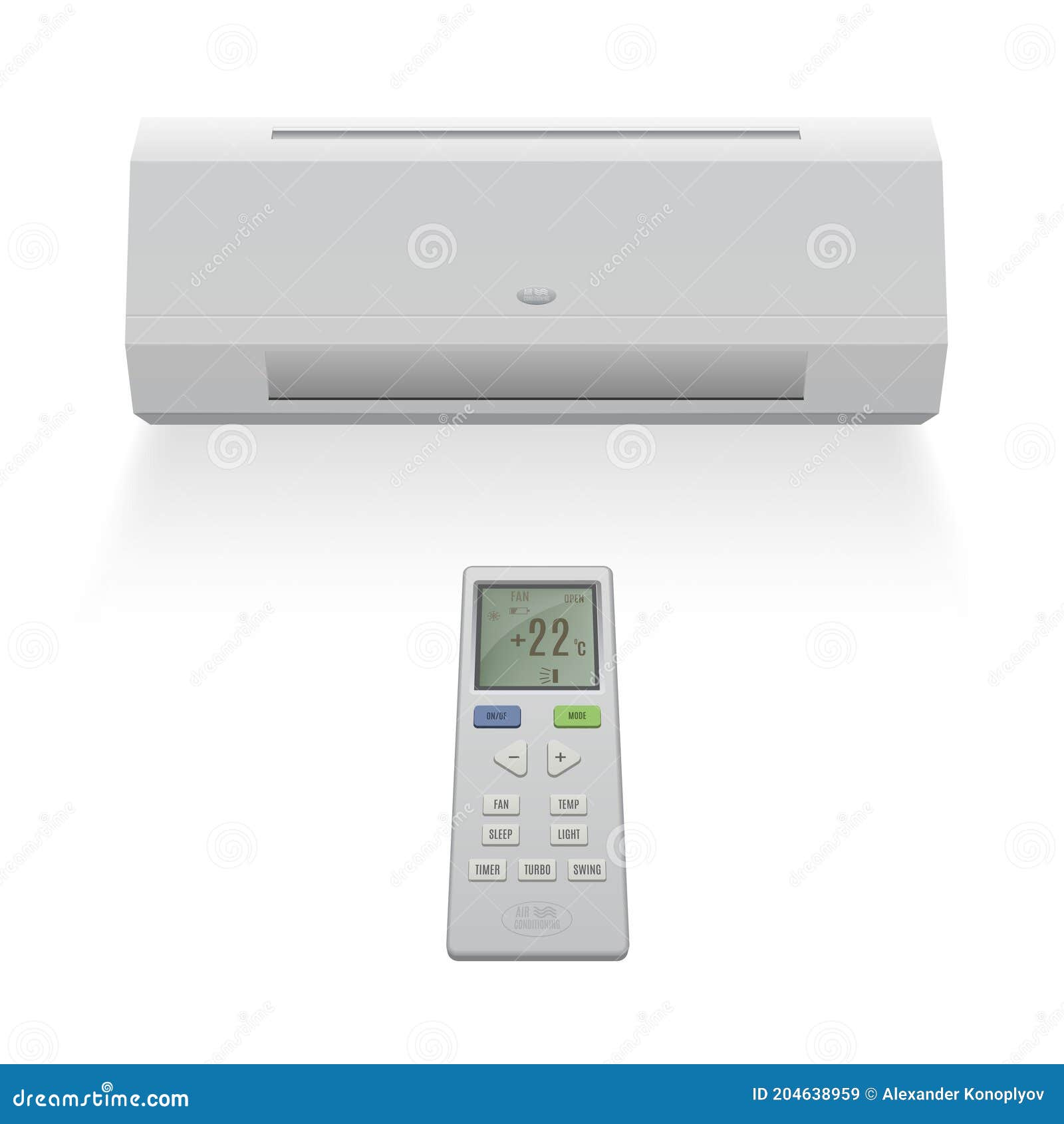 Home Window Air Conditioner System, Temperature Device Stock Vector ...