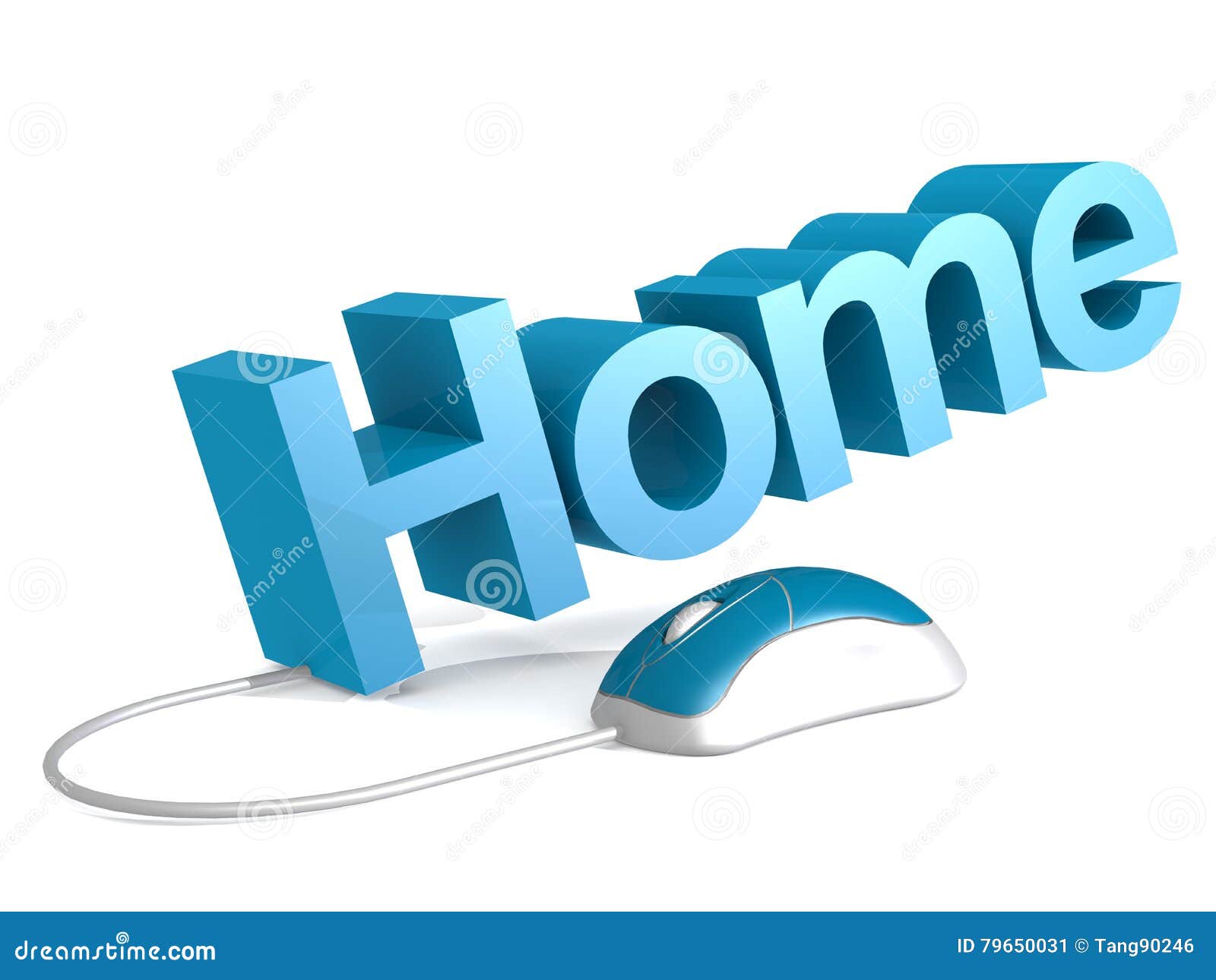 Home word with blue mouse stock illustration. Illustration of ...