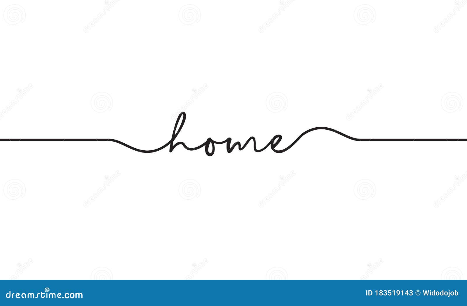 Home word handwritten stock vector. Illustration of card - 183519143