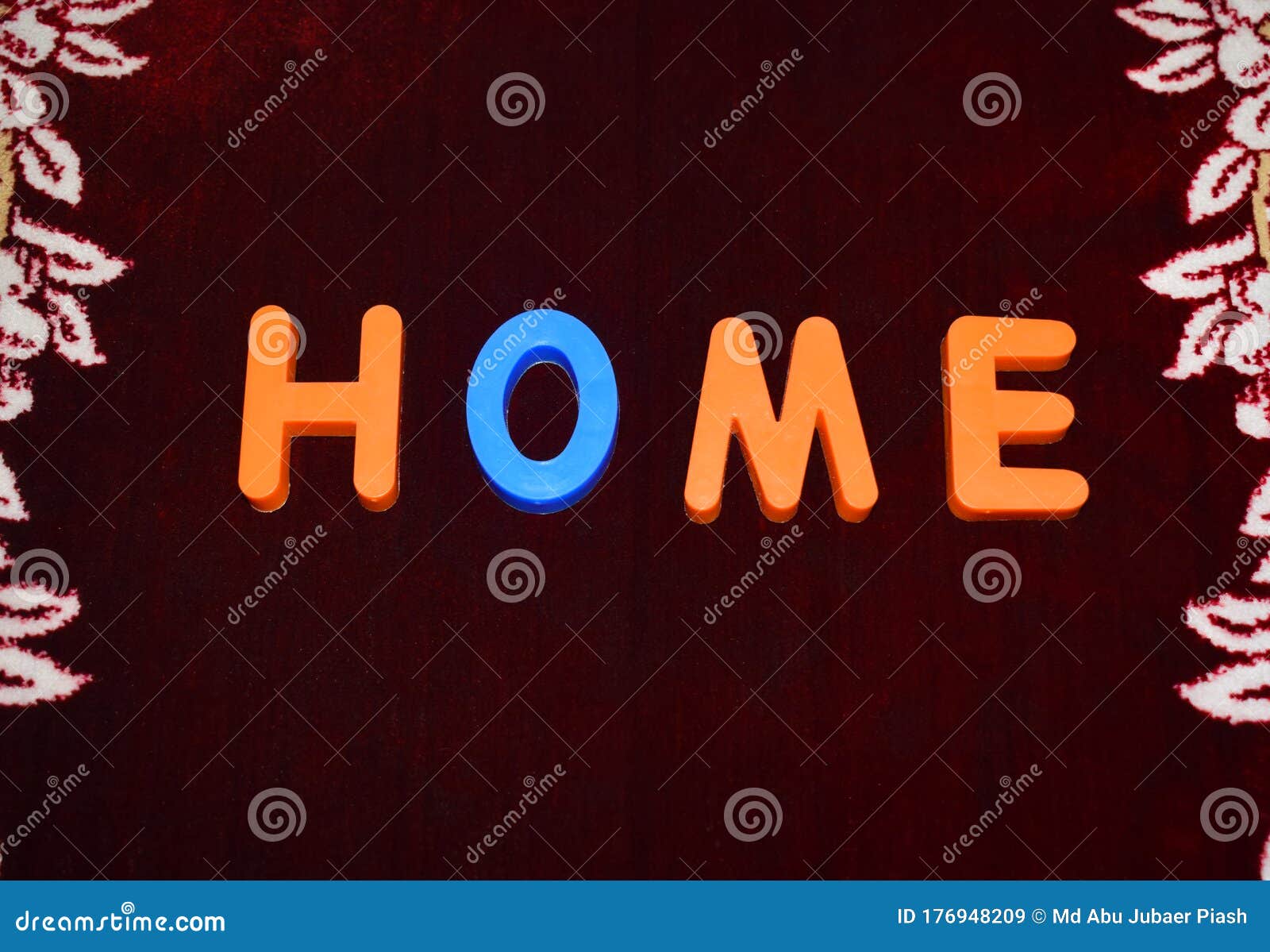 Home Word Written with Different Colored Letter Blocks on a Dark ...