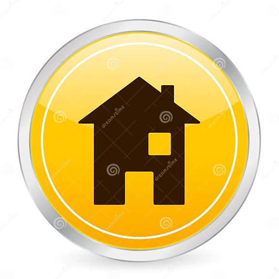 Home yellow circle icon stock vector. Illustration of rounded - 5320196