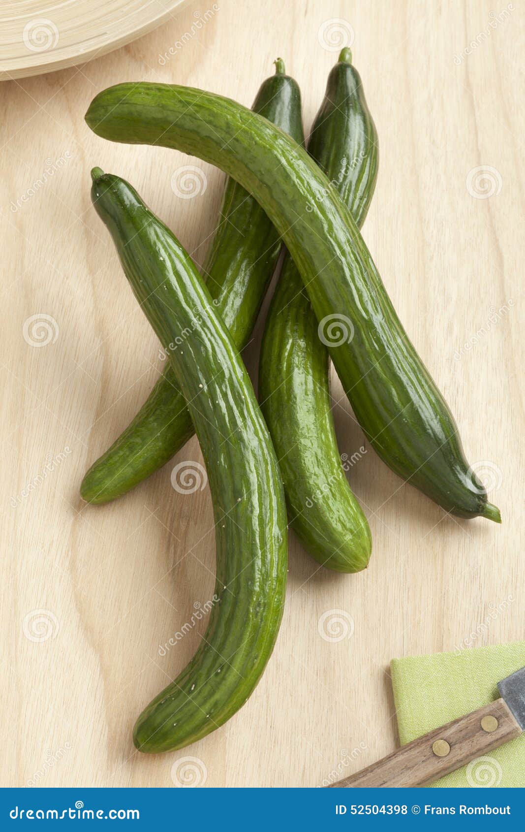 Homegrown fresh cucumbers stock photo. Image of curved - 52504398