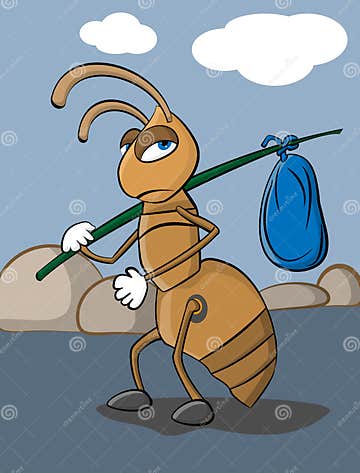 Homeless Ant stock vector. Illustration of drunk, closed - 16758086