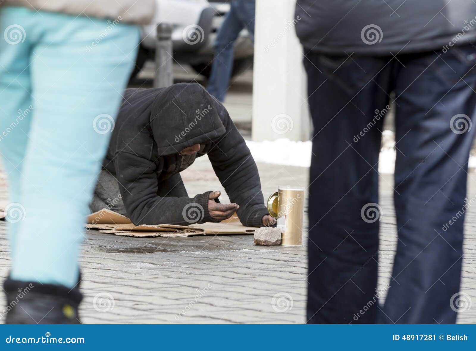 Homeless begger begging editorial photo. Image of legs - 48917281