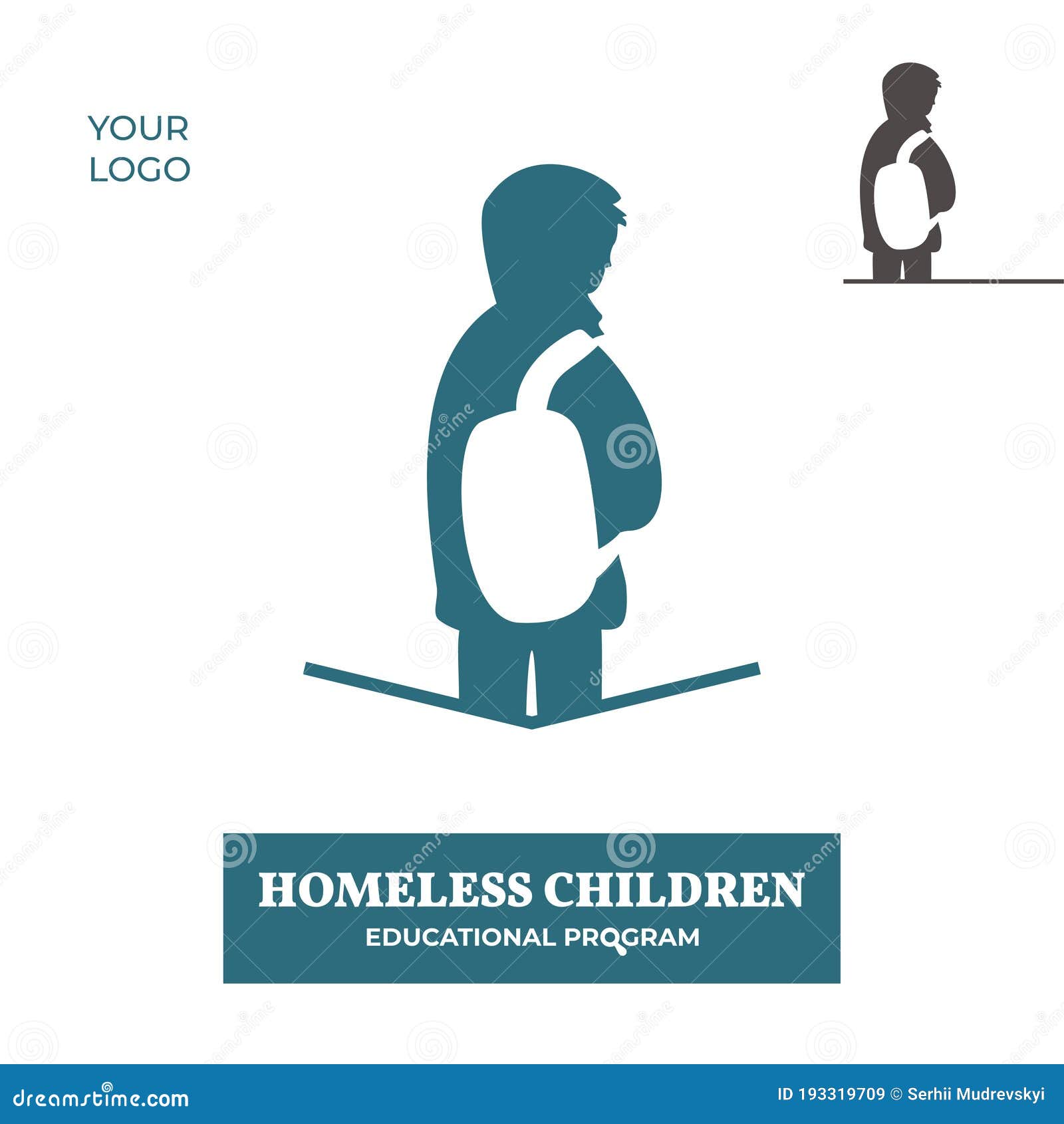 Homeless Child Icon for Logo. for Social Programs for Child Protection ...