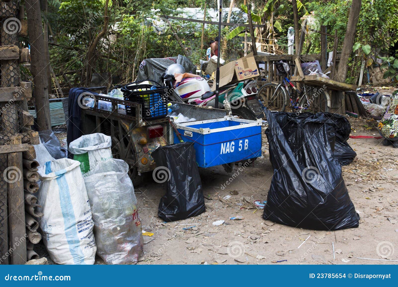Homeless Collected Garbage. Editorial Stock Image - Image of garbage ...