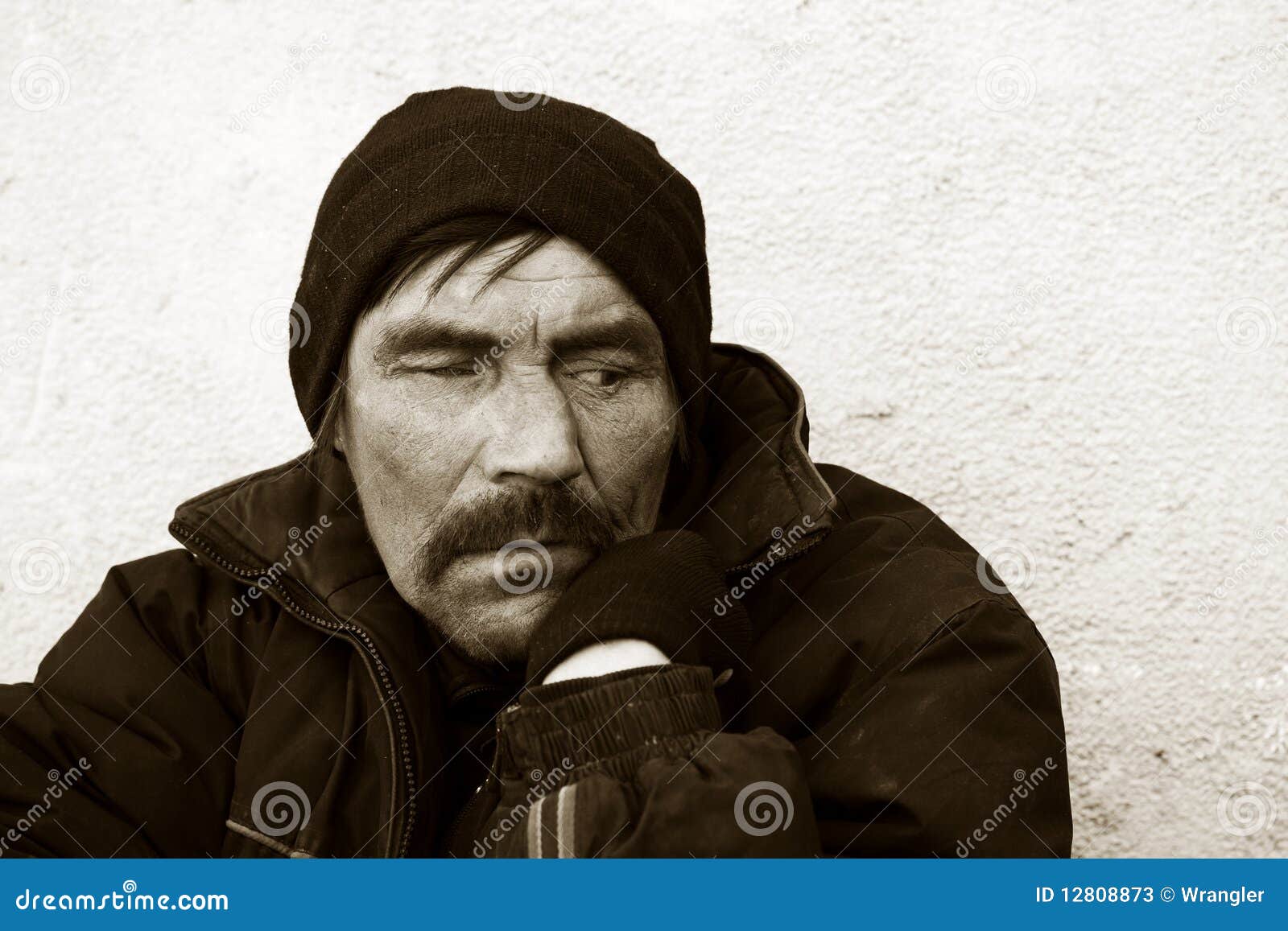 Homeless in depression. stock image. Image of fear, poor - 12808873