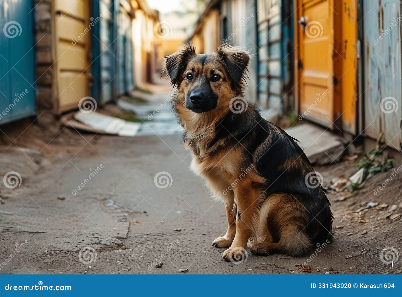 Homeless dog on the street stock photo. Image of park - 331943020