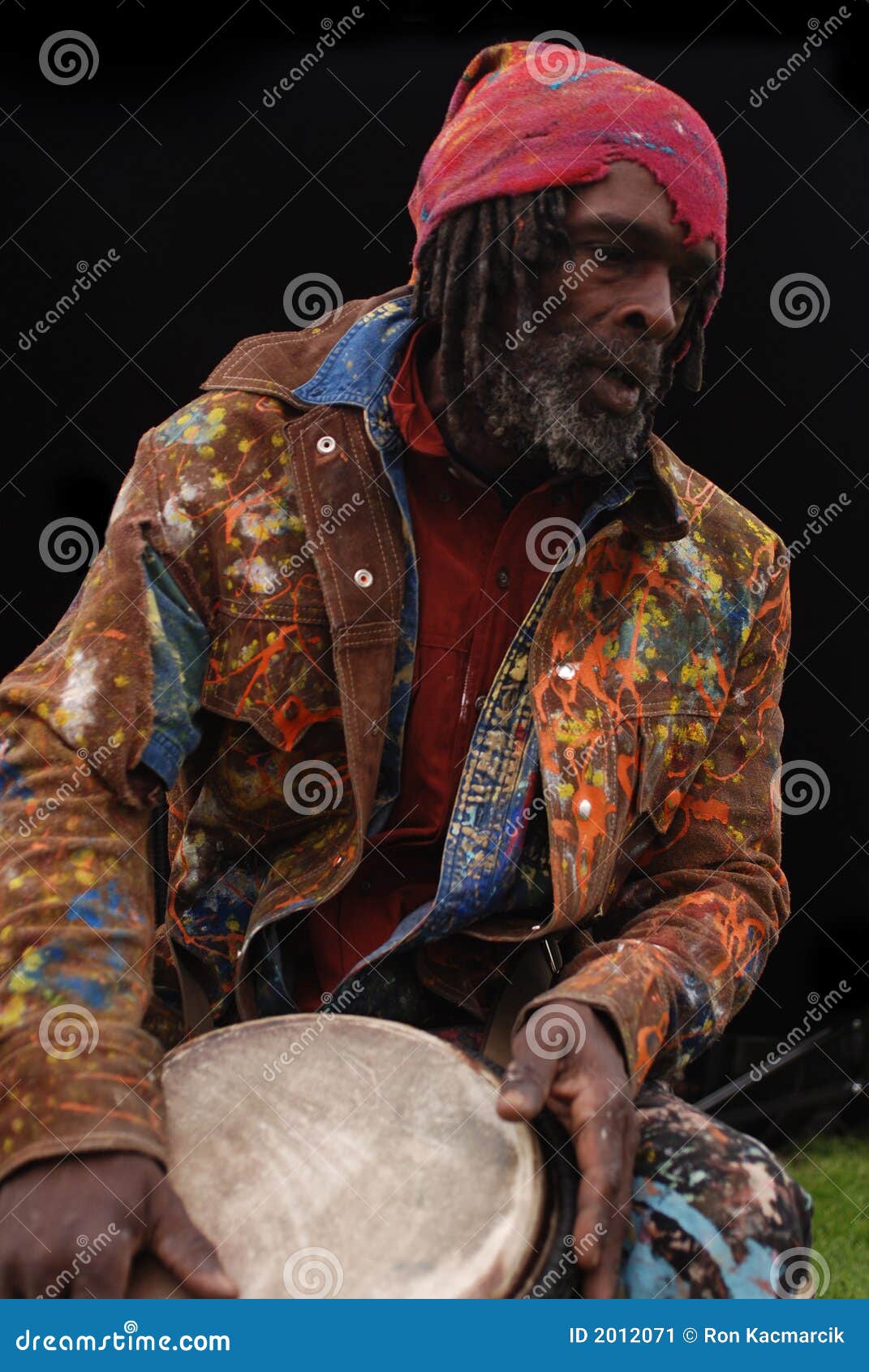 Homeless Drummer stock image. Image of beard, black, colorful - 2012071