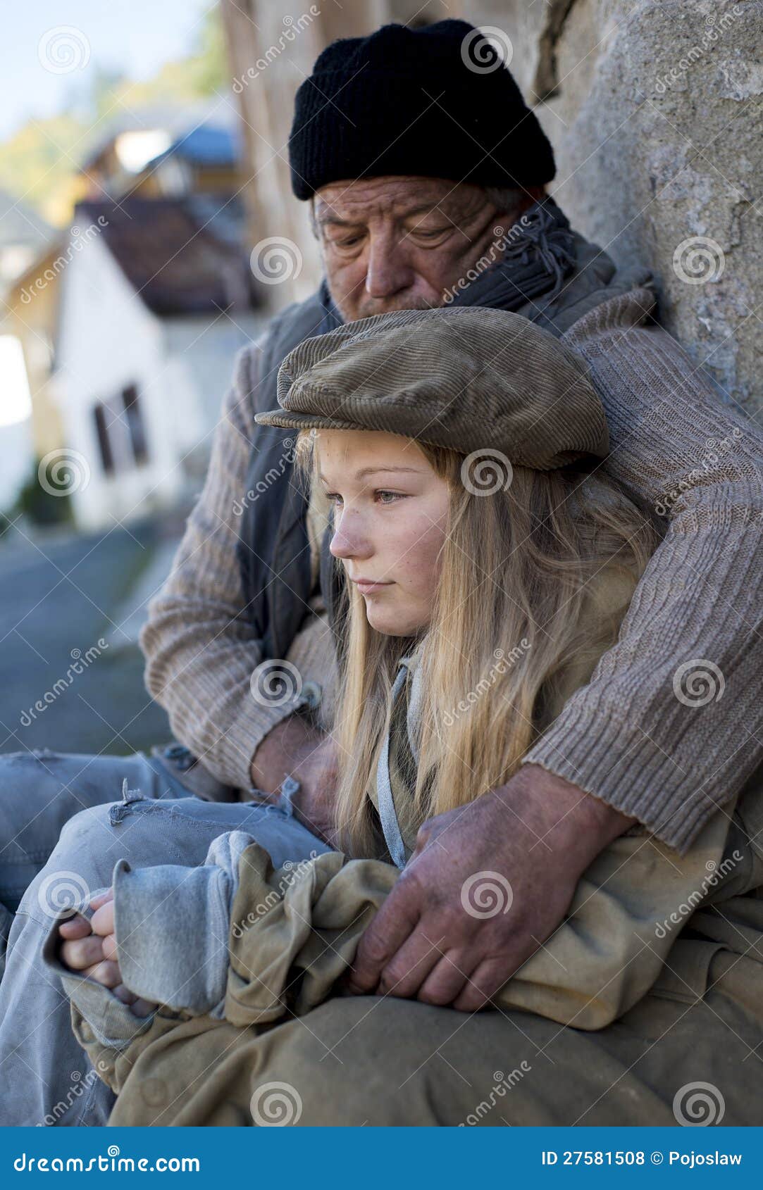 Homeless Family On The Streets