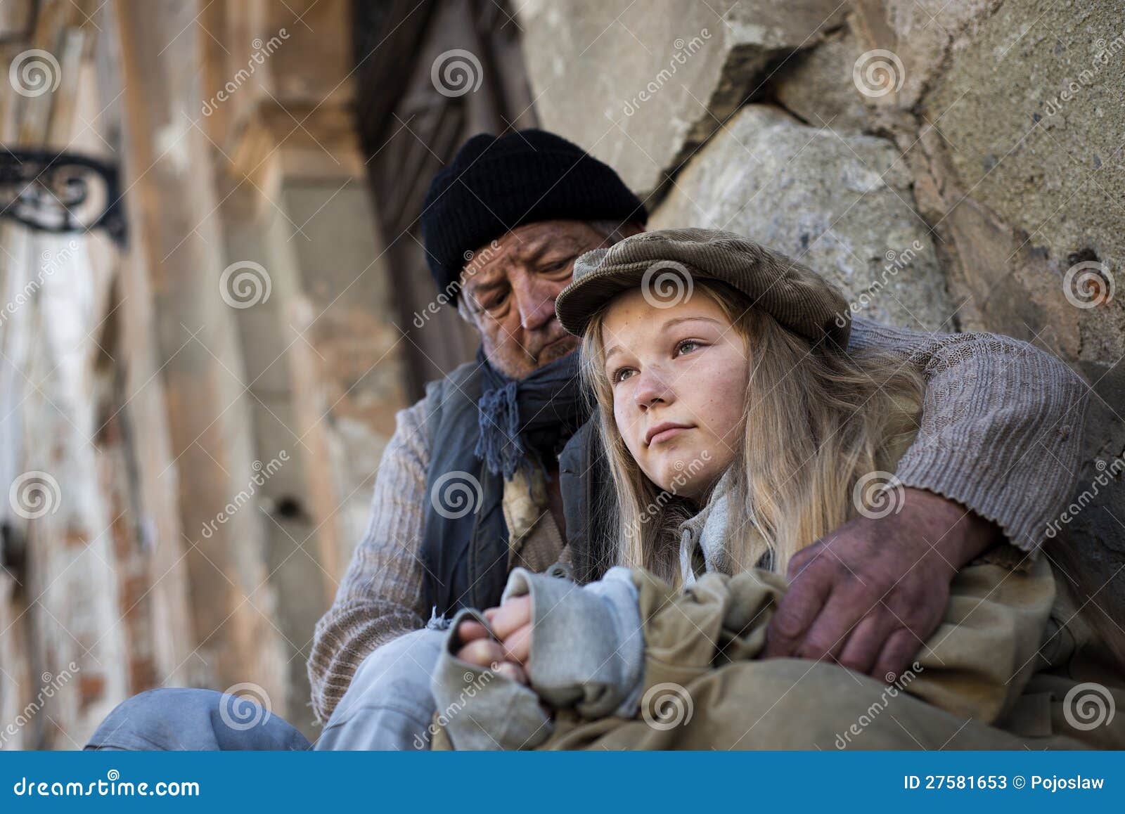 Homeless Family On The Streets