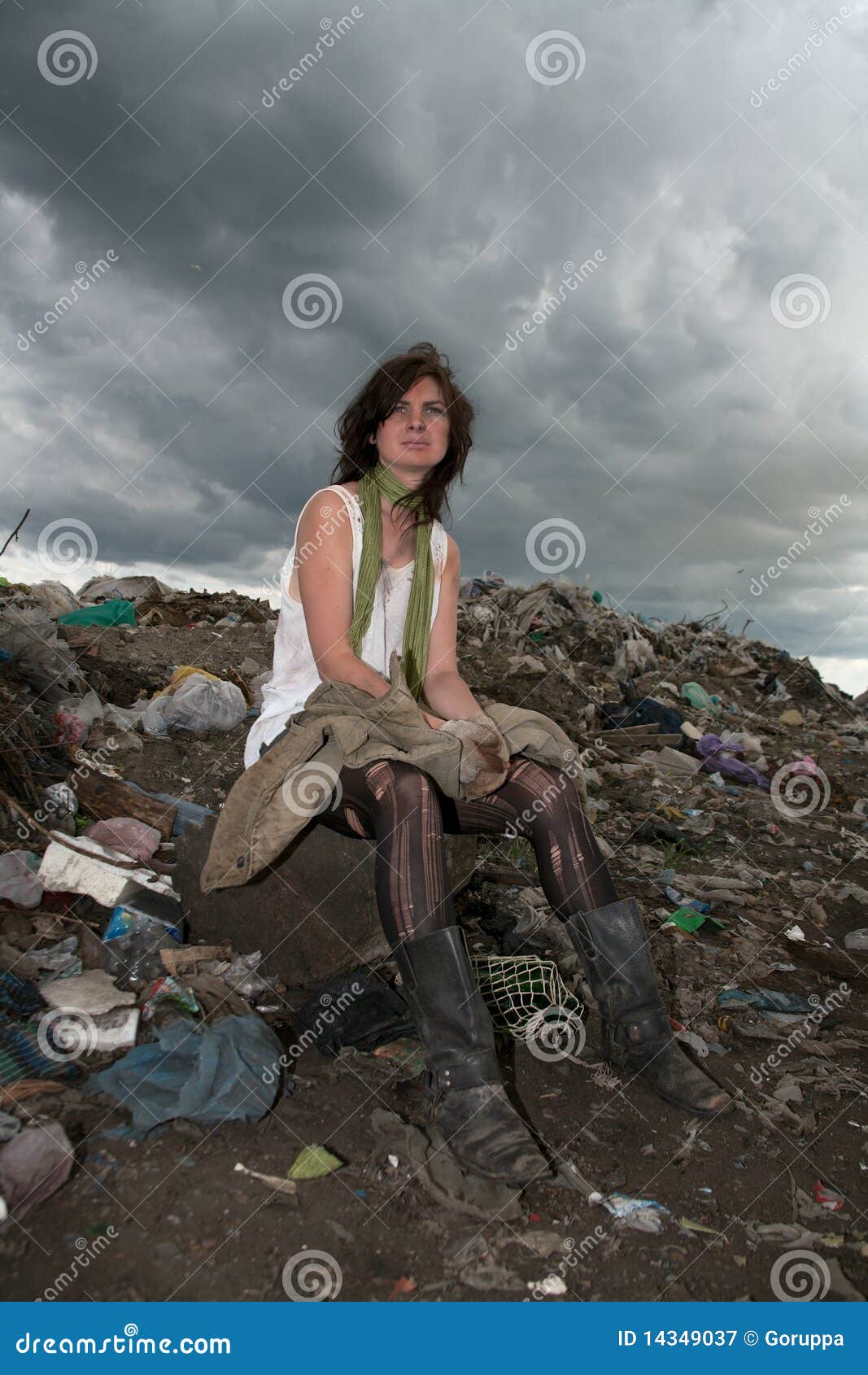 Homeless girl. stock image. Image of abuse, adversity - 14349037