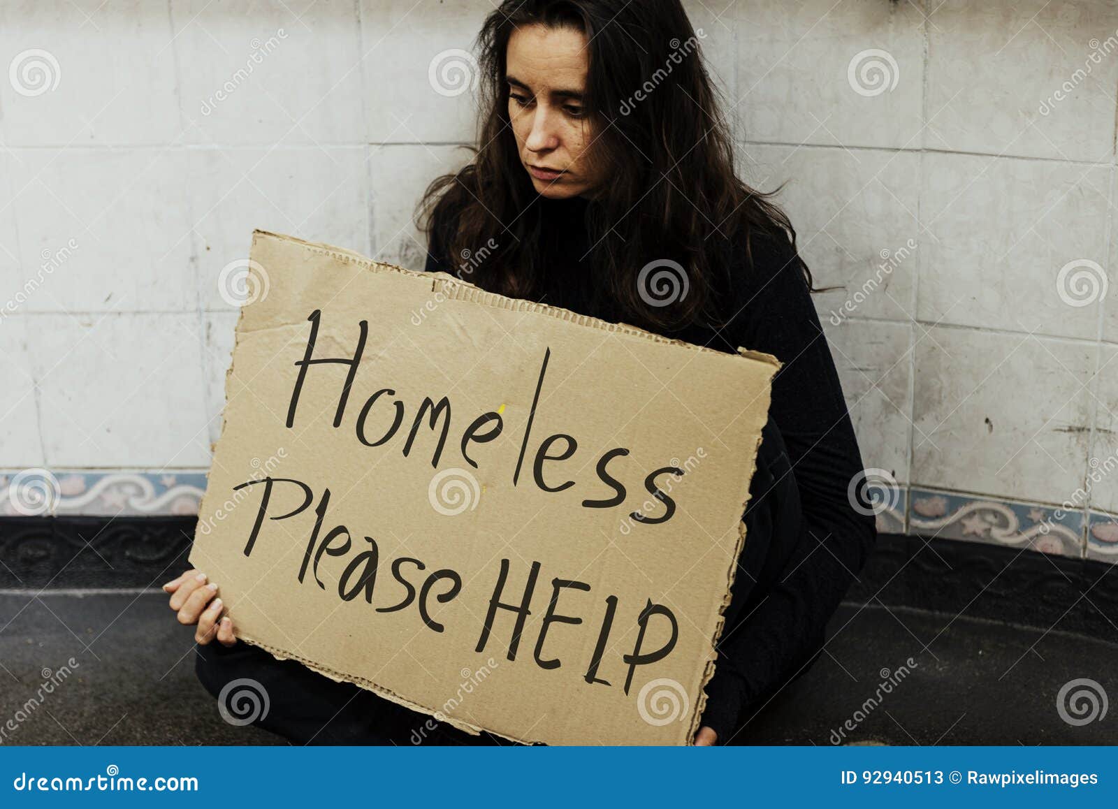Homeless Woman Sign