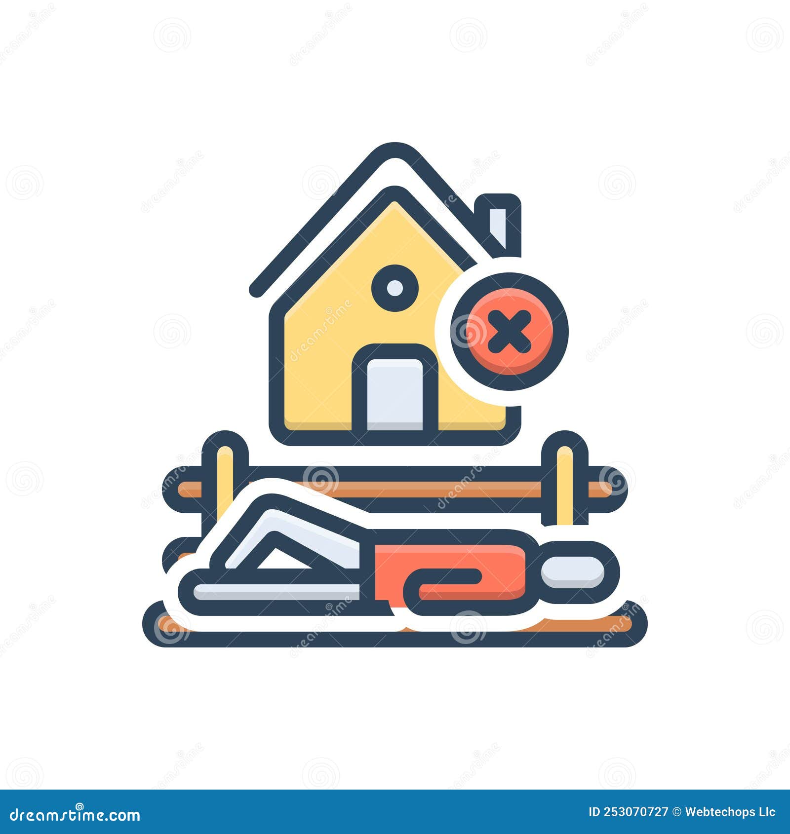 Color Illustration Icon for Homeless, Unsheltered and Poor Stock Vector ...