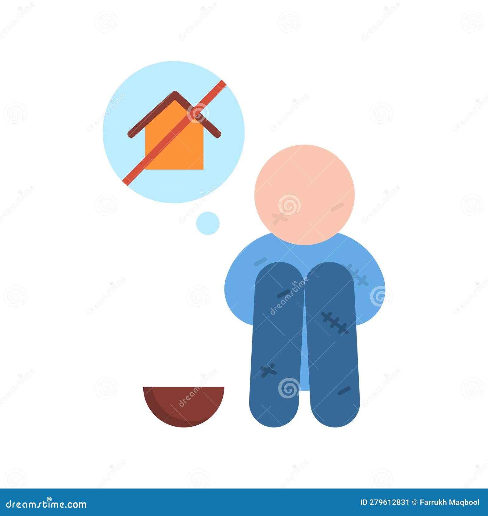 Homeless Icon Set A Compassionate Line Style Collection Vector ...