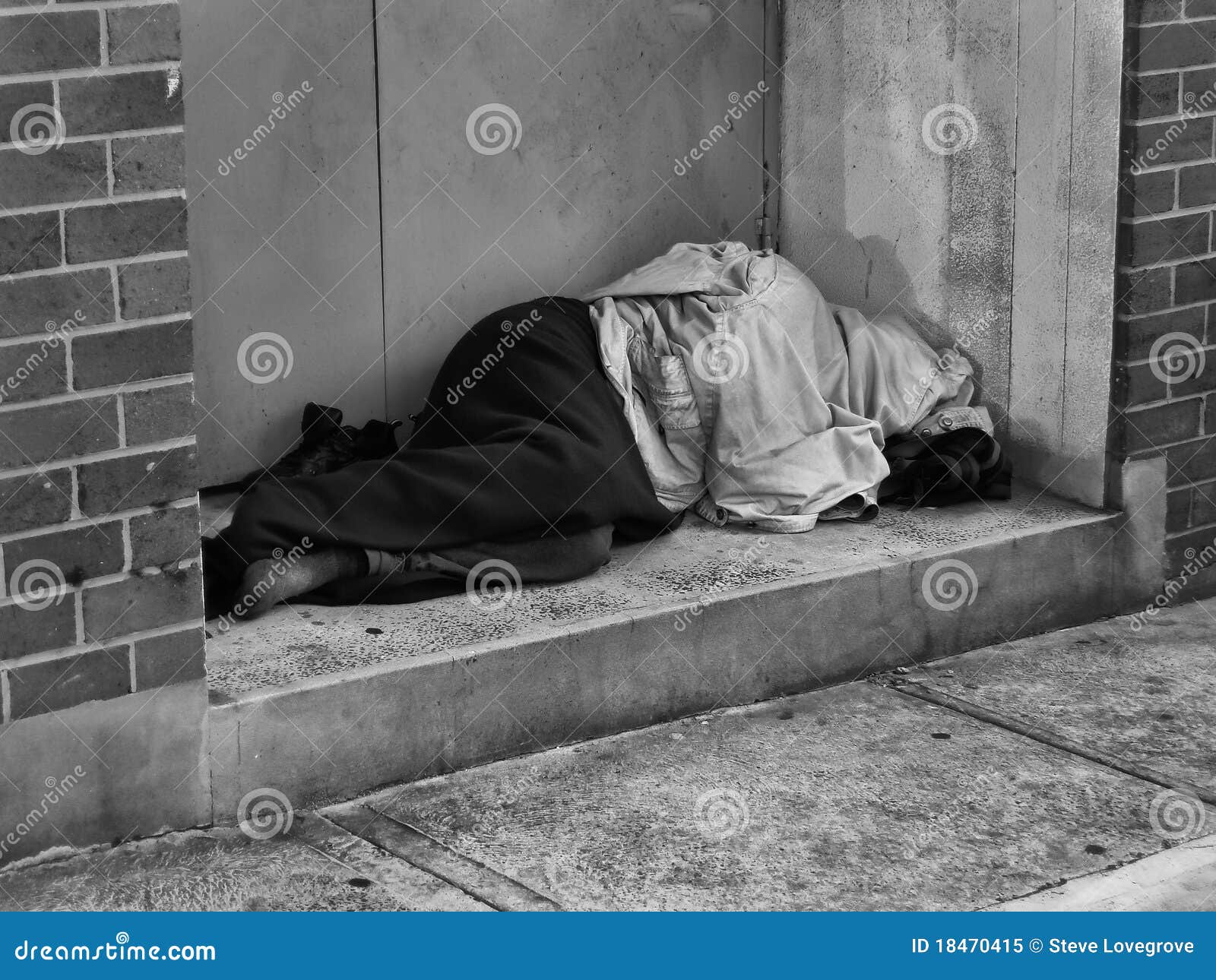 Homeless Man stock image. Image of homeless, alley, asleep - 18470415