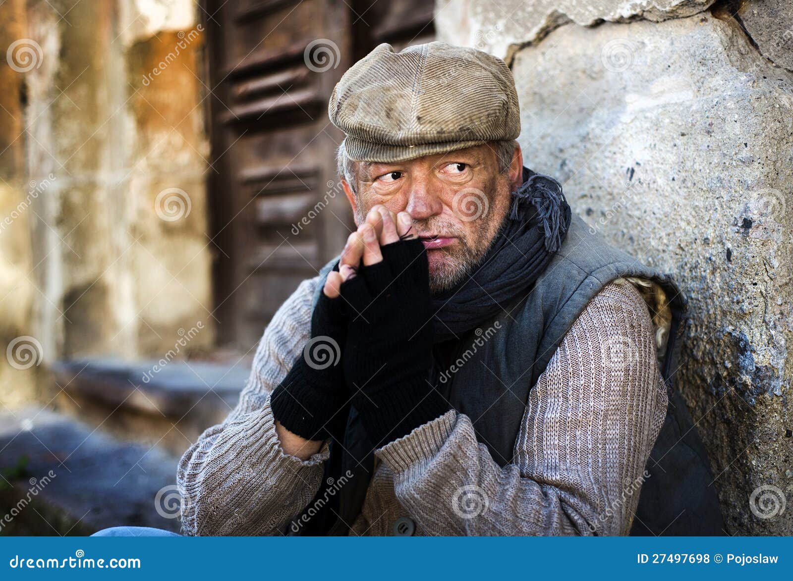 Homeless man stock photo. Image of poverty, face, city - 27497698
