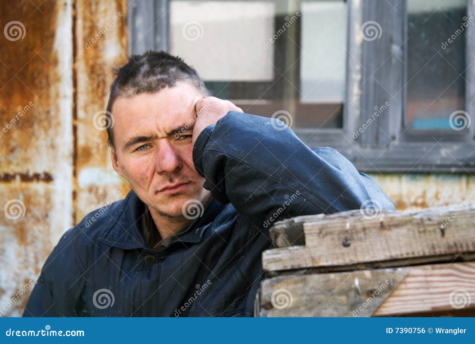 Sad Homeless Man in Despair Stock Photo - Image of headache, alcoholism ...