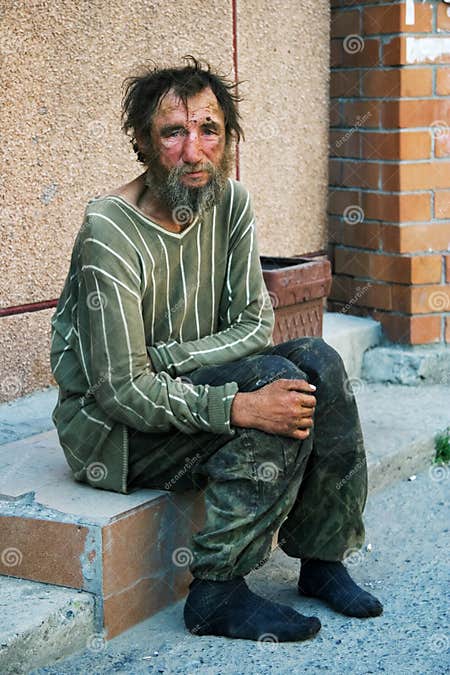 Sad homeless man stock photo. Image of addict, alcoholic - 7480578