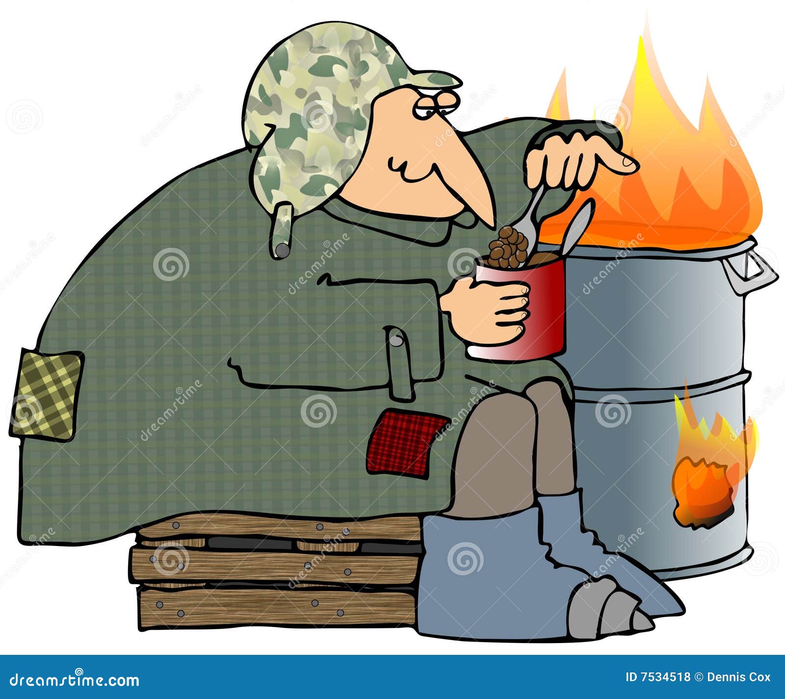 Homeless Man stock illustration. Illustration of patches - 7534518