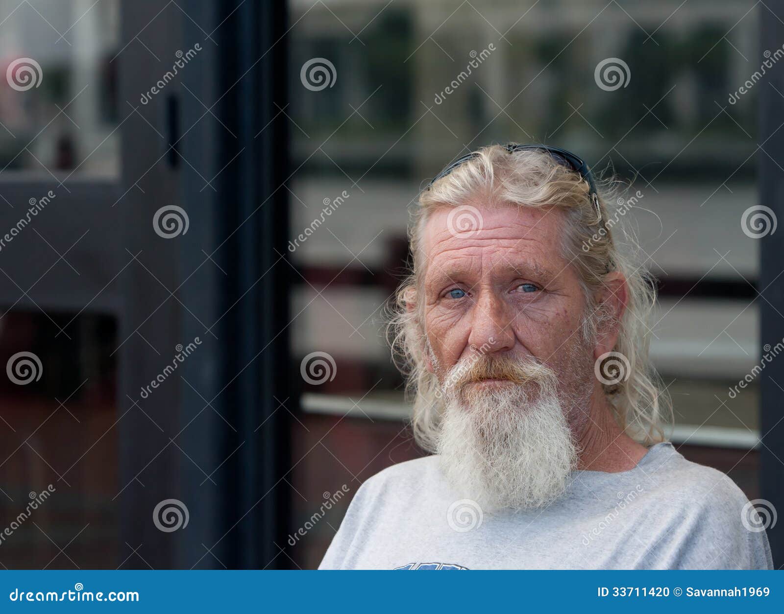 Homeless man with beard stock photo. Image of vagrant - 33711420