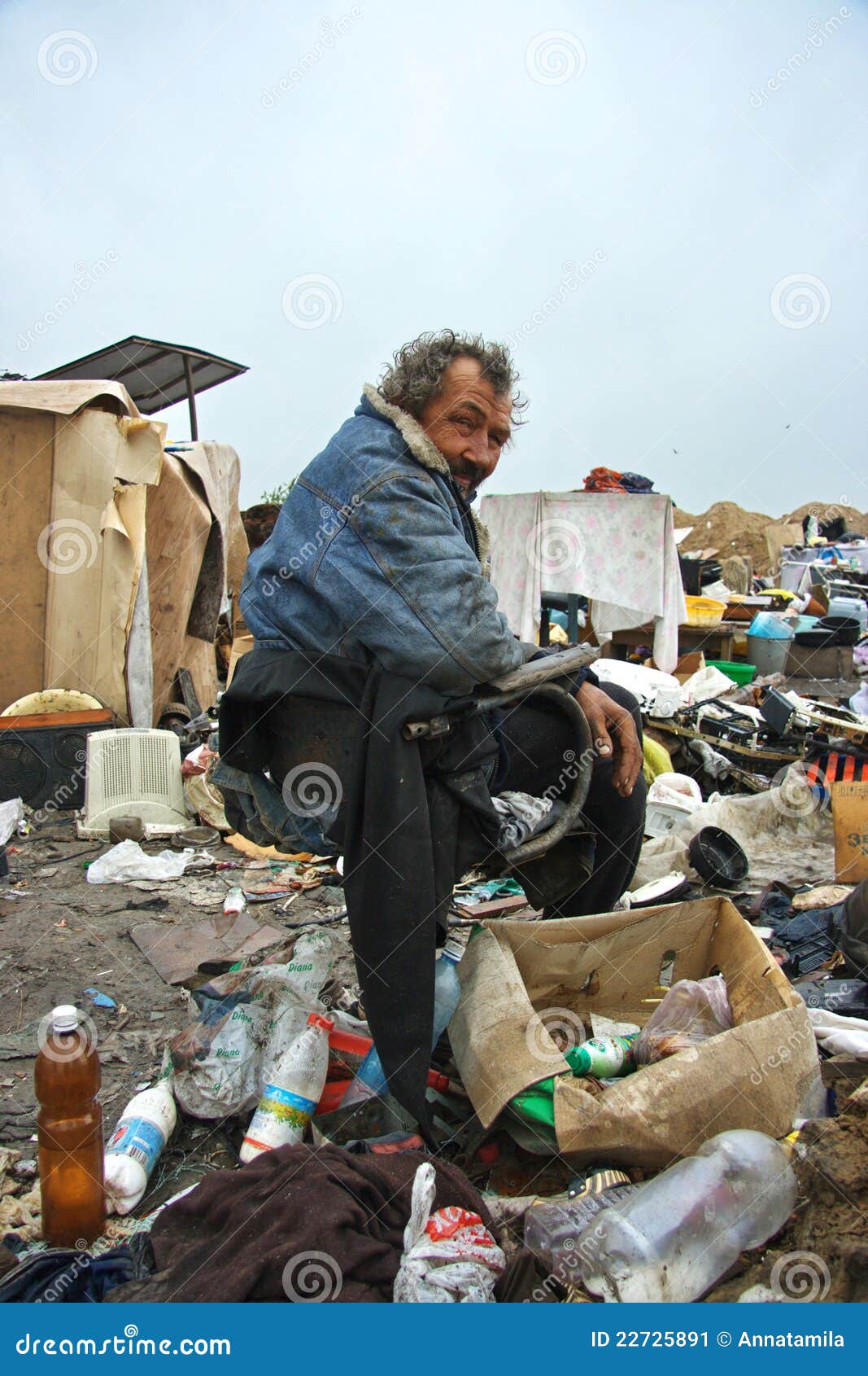 A homeless man in a dump editorial photo. Image of rubbish - 22725891