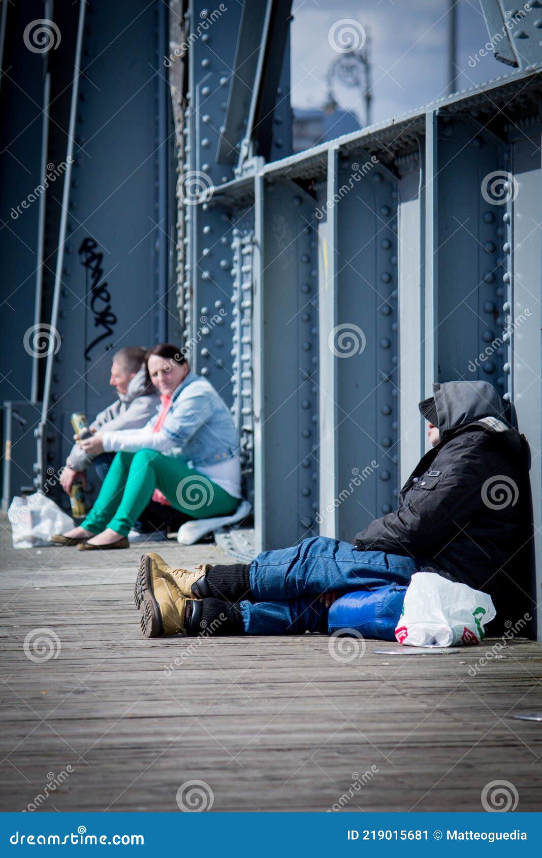 A Homeless Man Lying on the Side of the Road Spends the Day in Dublin ...