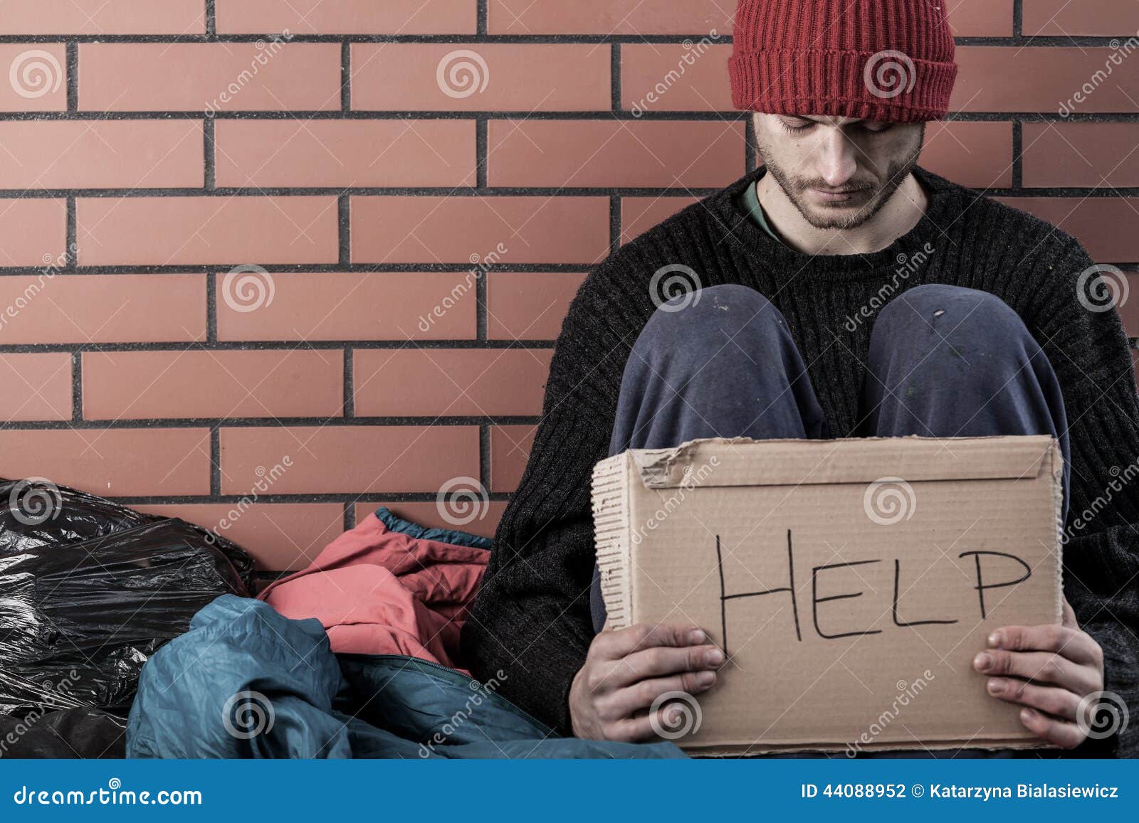 A homeless man need money stock photo. Image of jobless - 44088952