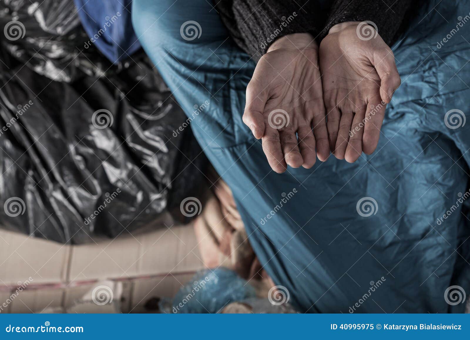Homeless man needs money stock image. Image of cold, charity - 40995975