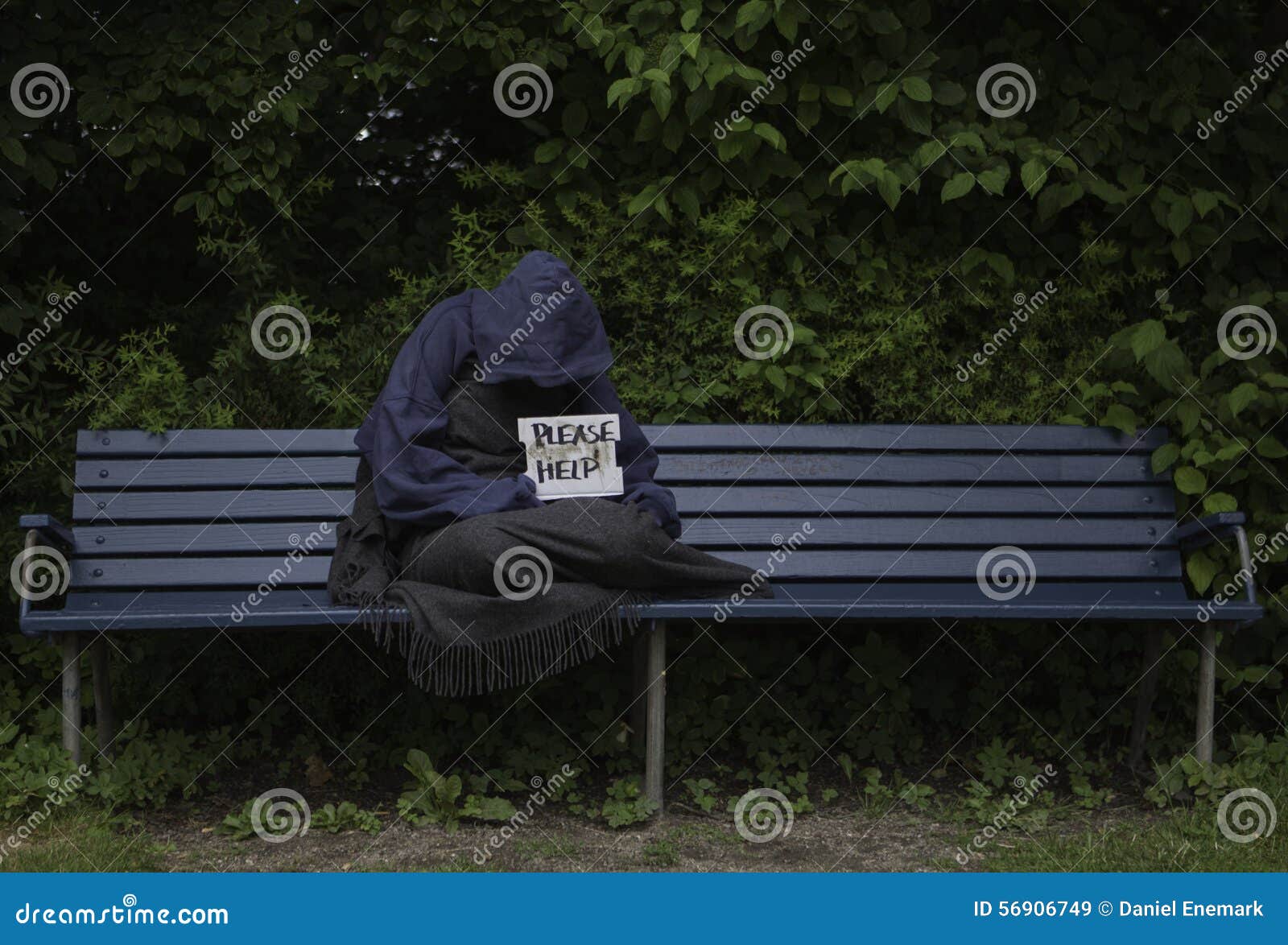 Homeless man on park bench stock image. Image of black - 56906749