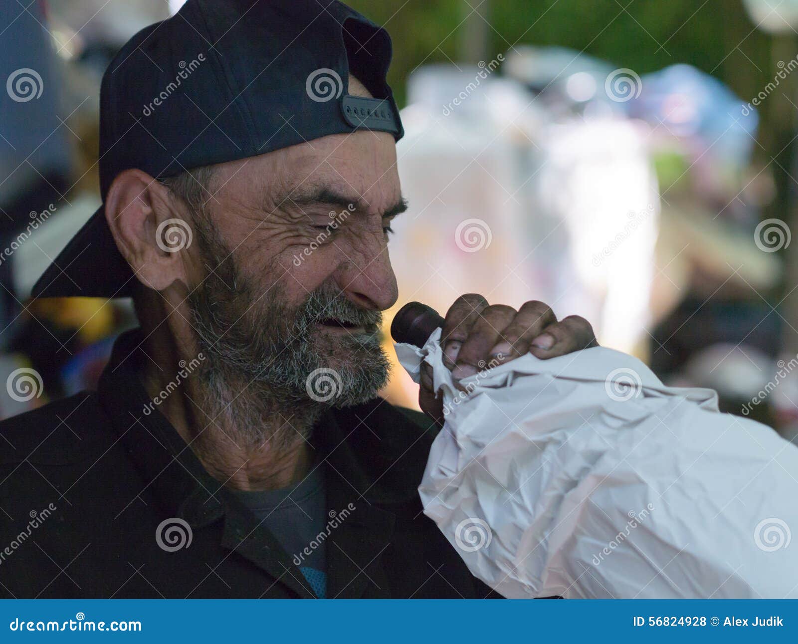Homeless man portrait stock photo. Image of drink, problem - 56824928