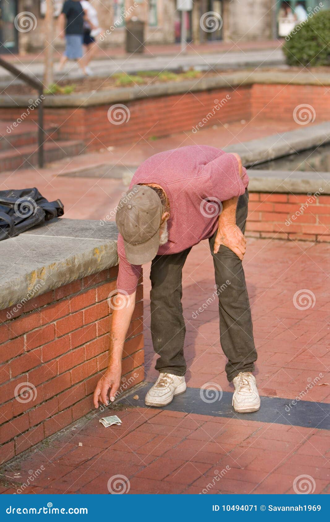 Homeless Man Reaching for Money Stock Image - Image of money, people ...
