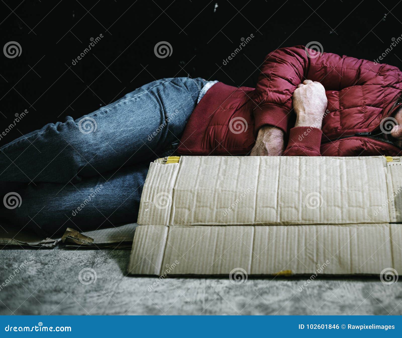 Homeless Man In A Box