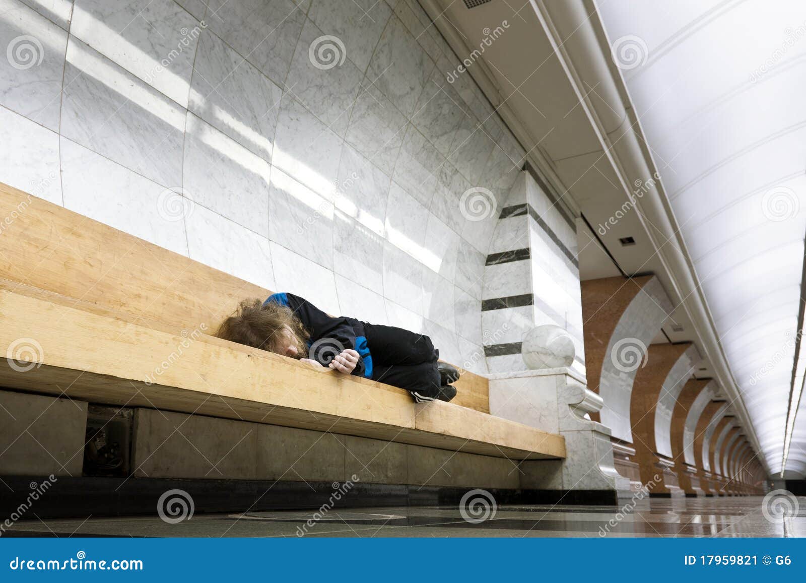 Homeless Man Sleeping on the Bench Stock Image - Image of alcoholism ...