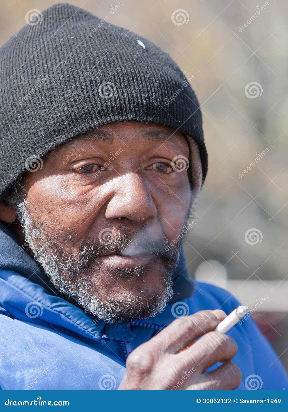 Homeless man smoking stock photo. Image of social, american - 30062132