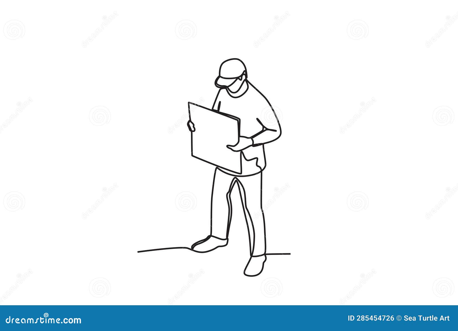 A Homeless Man Stands on a Donation Board Stock Vector - Illustration ...