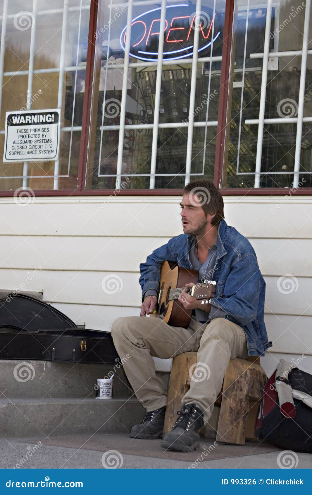 Homeless Musician stock photo. Image of sing, coin, amuse - 993326