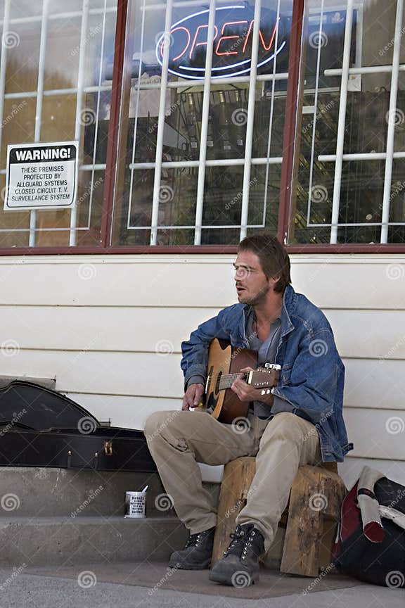 Homeless Musician stock photo. Image of sing, coin, amuse - 993326