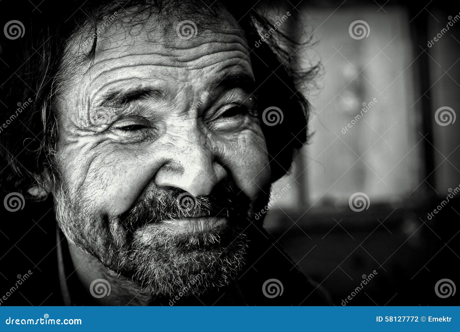 Homeless Old Mans Smile - Portrait Editorial Photography - Image of ...
