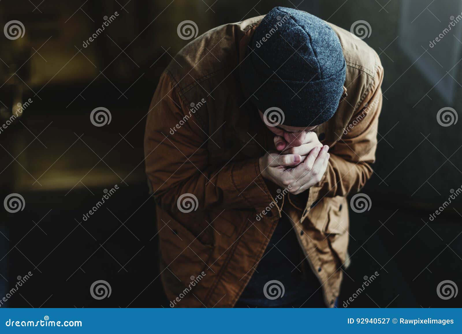Homeless People Feeling Cold in Winter Stock Image - Image of solo ...