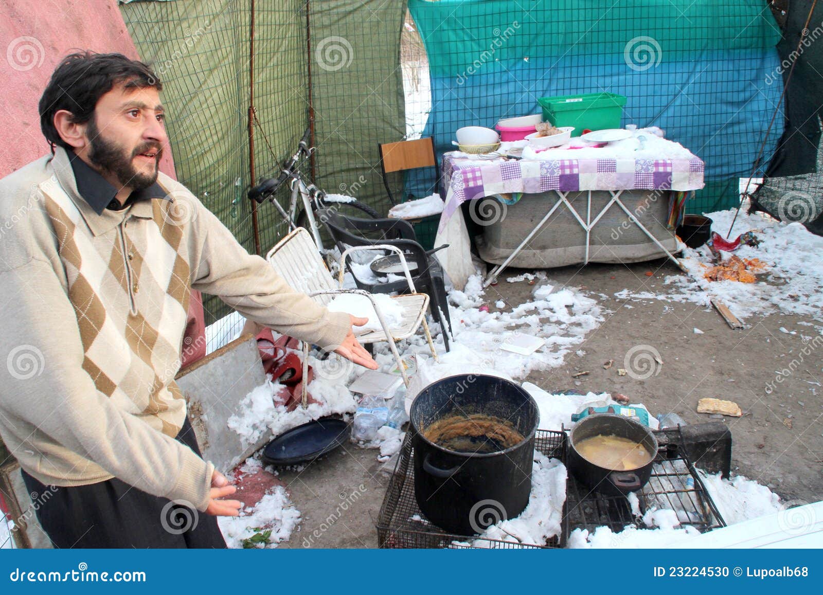 Homeless People Living Under the Snow Editorial Image - Image of formed ...