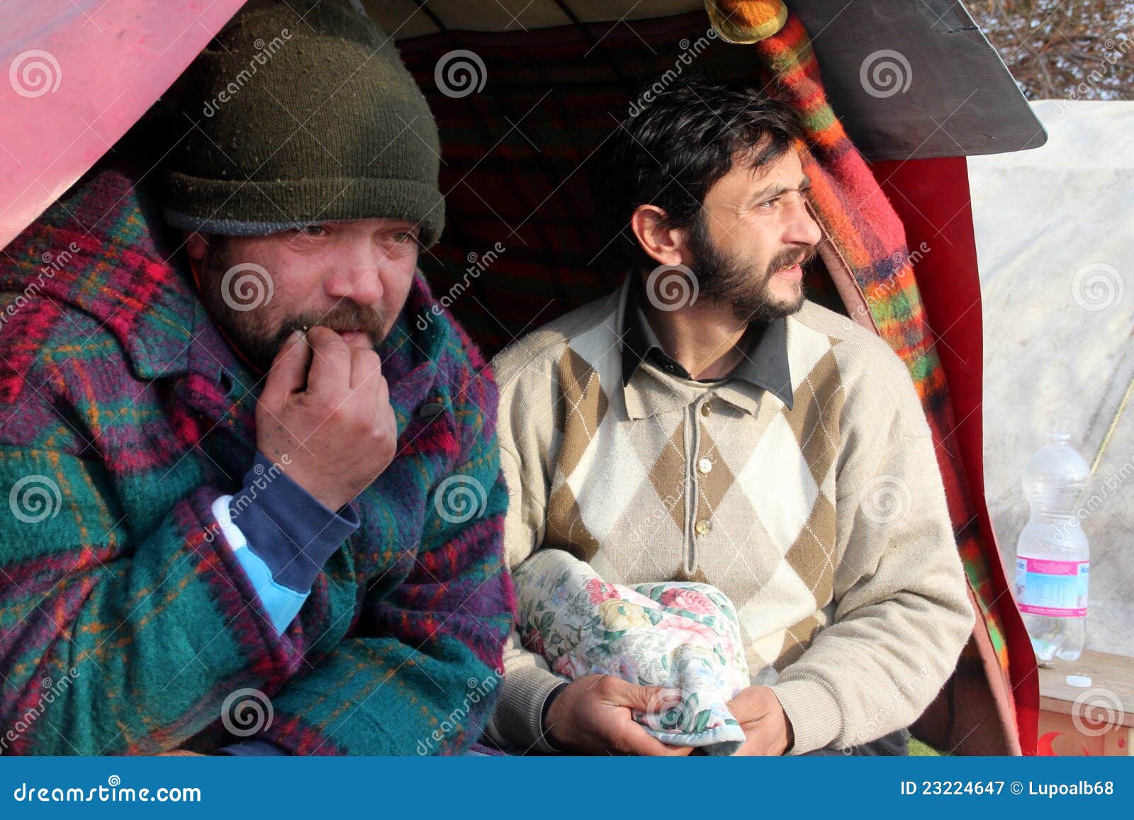 Homeless People Living Under the Snow Editorial Photography - Image of ...