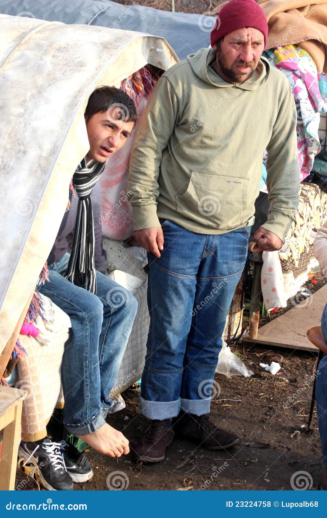 Homeless People Living Under the Snow Editorial Stock Photo - Image of ...