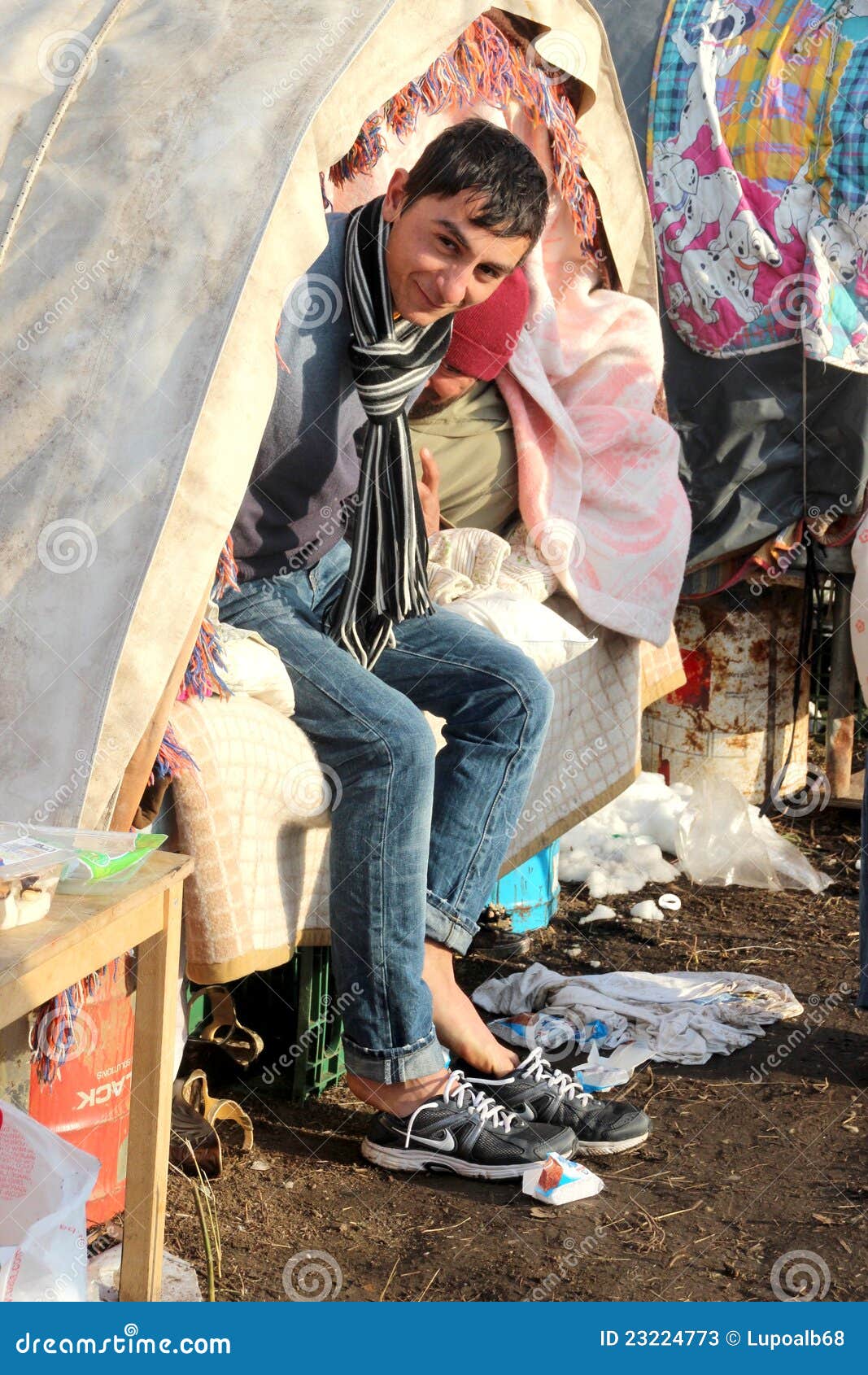 Homeless People Living Under the Snow Editorial Stock Photo - Image of ...