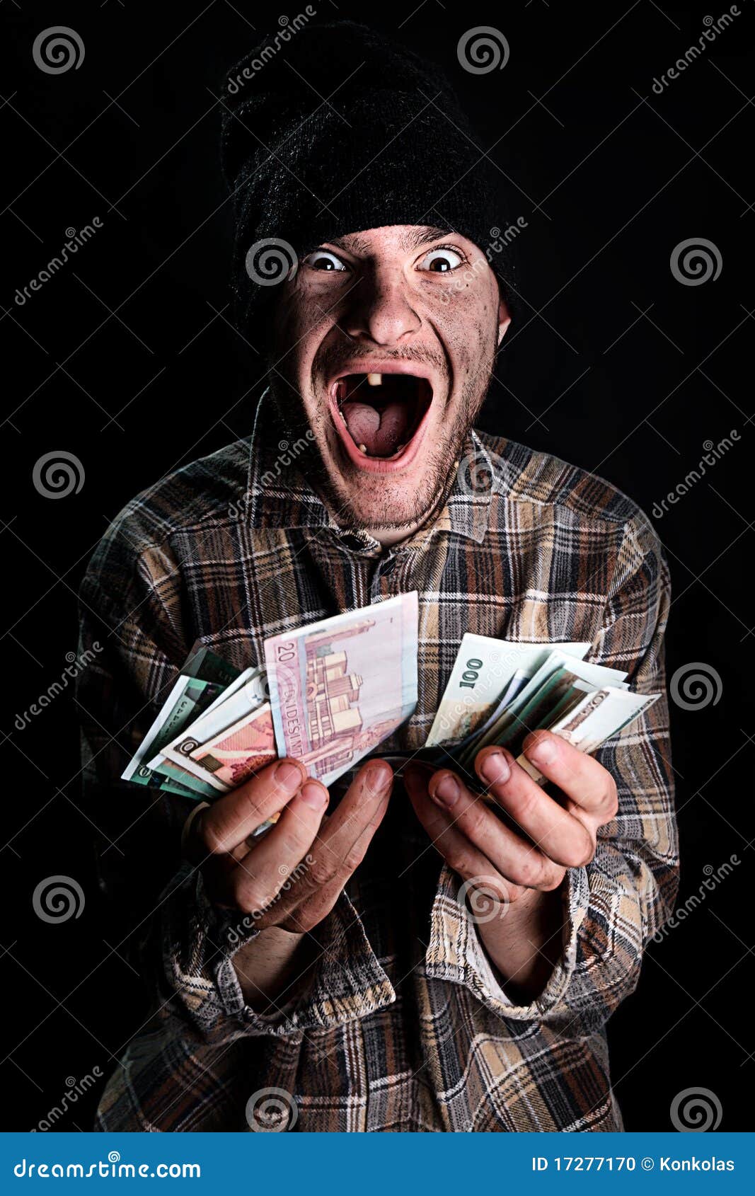 Homeless person with money stock photo. Image of homeless - 17277170