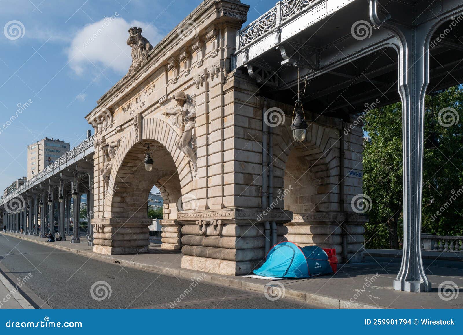 Homeless Tent Set Under a Bridge in Paris Editorial Stock Image - Image ...