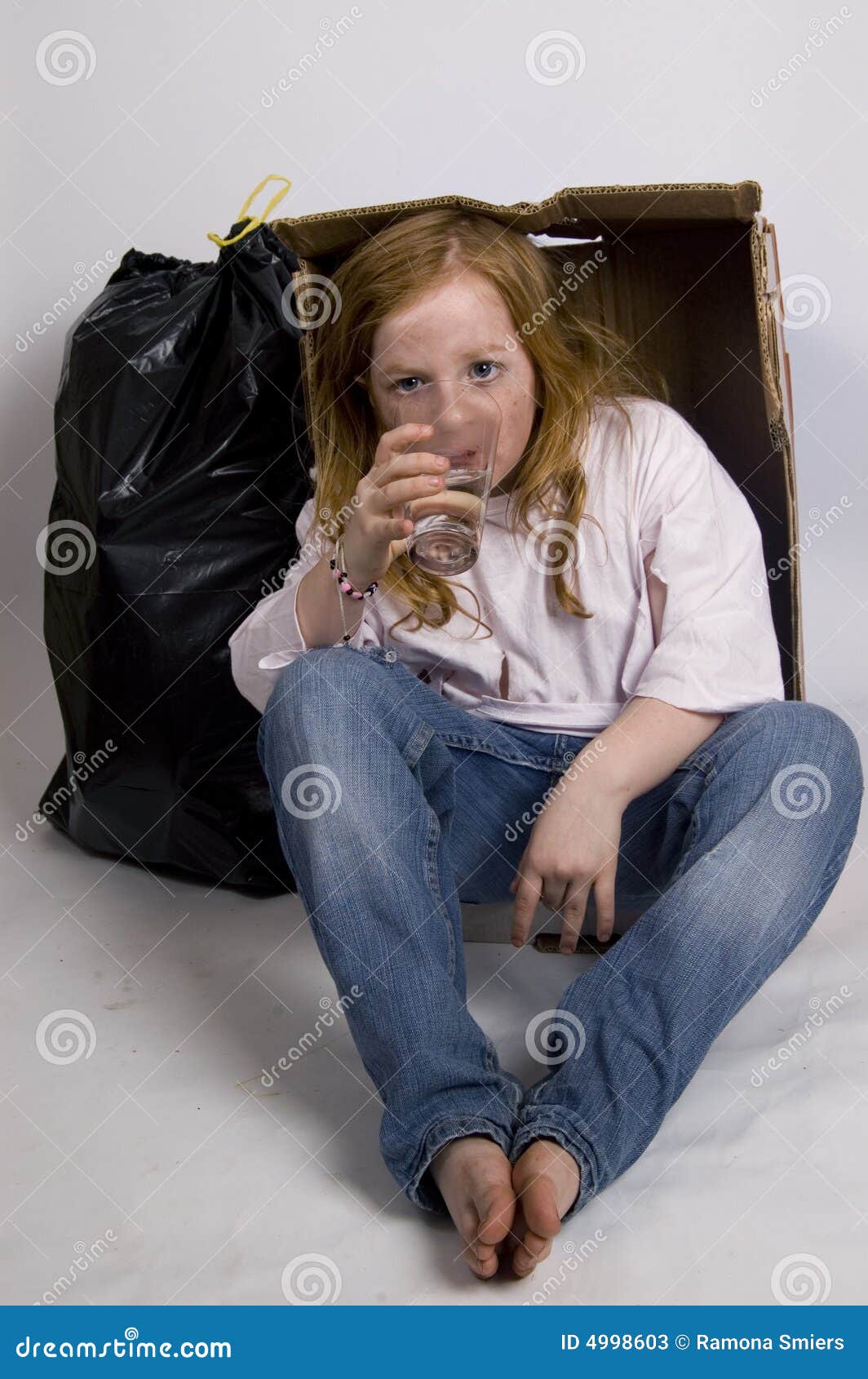 Homeless thirsty girl stock image. Image of defenseless - 4998603
